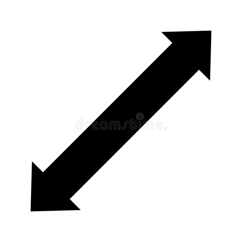 Double Ended Arrow Diagonal Icon Stock Illustration - Illustration of ...