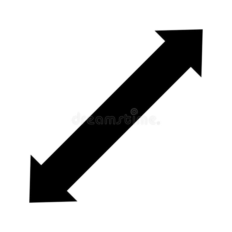 Double Ended Arrow Diagonal Icon Stock Illustration - Illustration of ...