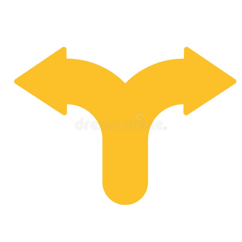 Double Ended Arrow Split Path Icon Stock Illustration - Illustration of ...