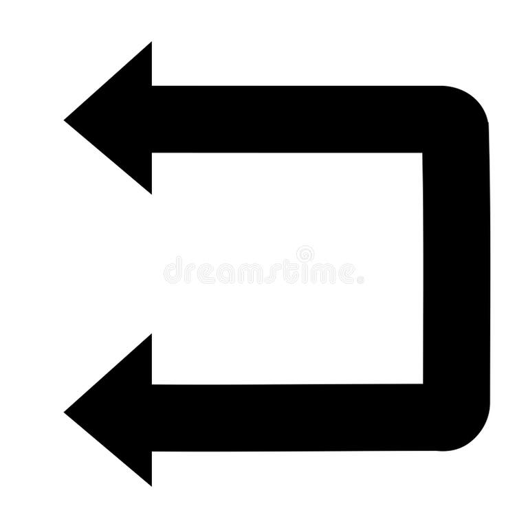 Double Ended Arrow Square Turn Icon Stock Illustration - Illustration ...