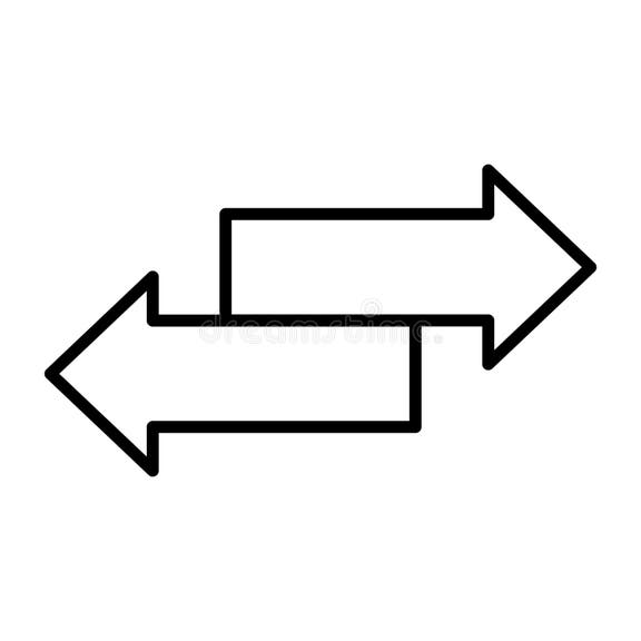 Double Ended Arrow Straight Icon Stock Illustration - Illustration of ...