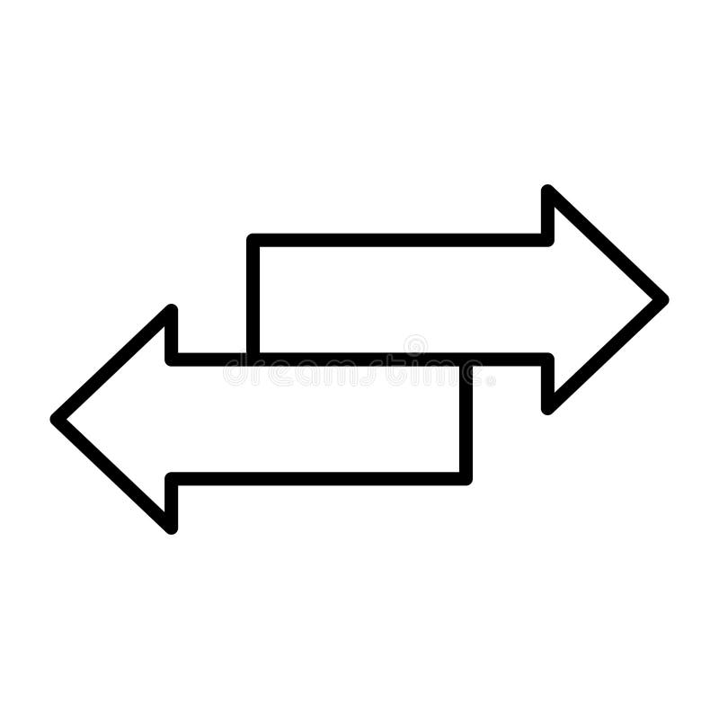 Double Ended Arrow Straight Icon Stock Vector - Illustration of design ...