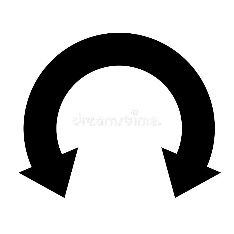 Double Ended Arrow U Turn Icon Stock Illustration - Illustration of ...