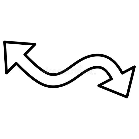 Double Ended Arrow Wave Path Icon Stock Illustration - Illustration of ...