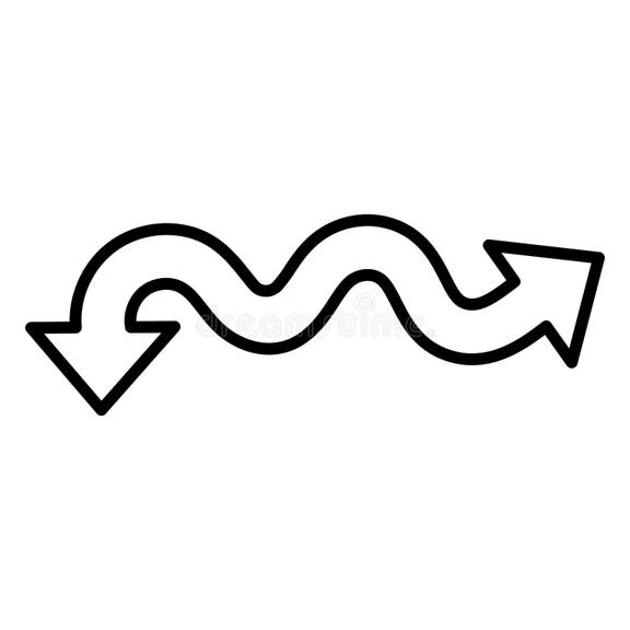 Double Ended Arrow Wavy Icon Stock Illustration - Illustration of ...
