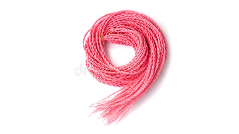 Double Ended Synthetic Braids and Pink Dreadlocks Stock Image - Image ...