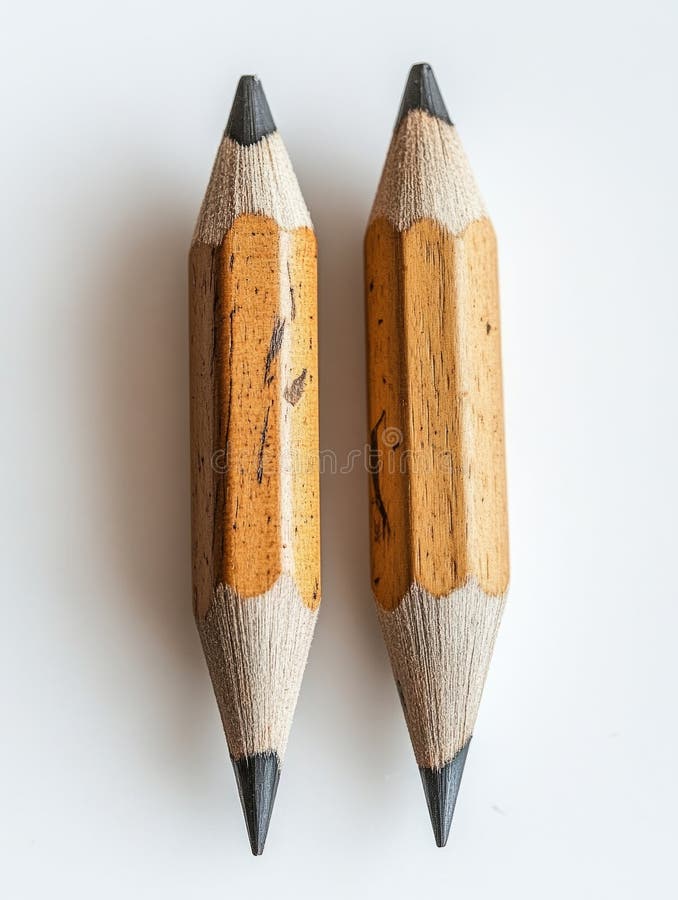 Double-ended Wooden Pencils on White Background. Stock Image - Image of ...