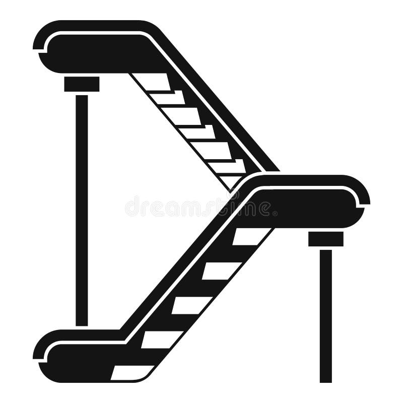 Double Escalator Icon, Simple Style Stock Vector - Illustration of escalator, facade: 121673614