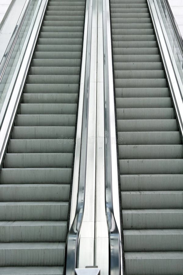 Double escalators stock photo. Image of metal, move, escalators - 4812158