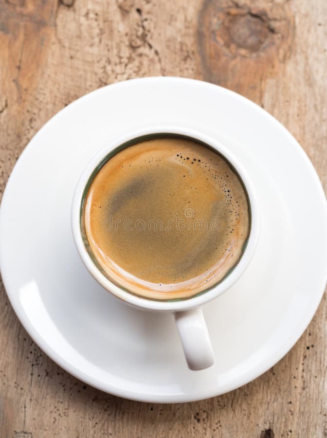 Double espresso stock image. Image of foam, wooden, elevated - 61759487