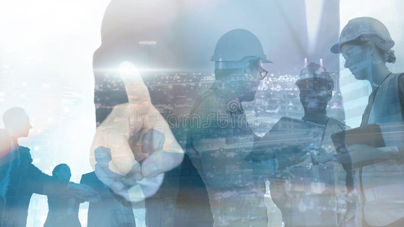 Double Exploser Businessman and Engineer Working Concept Stock Image ...