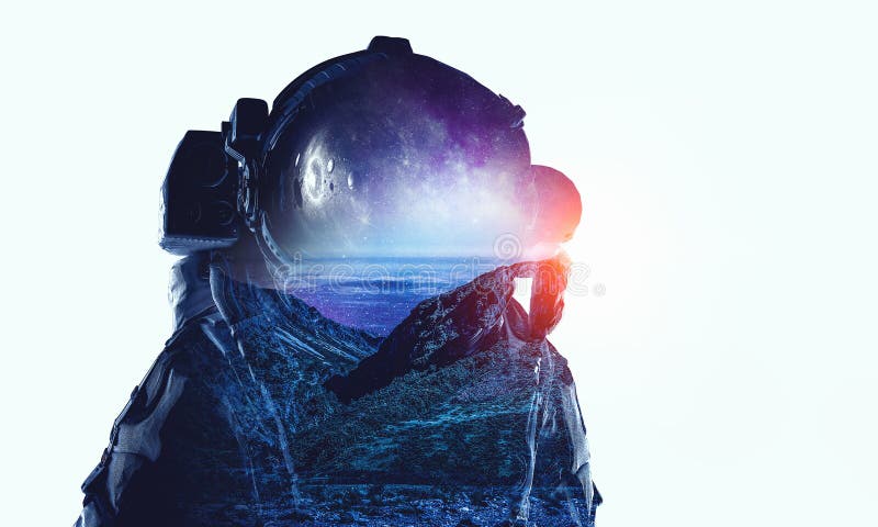 Spaceman on White. Mixed Media Stock Image - Image of white, spacesuit ...