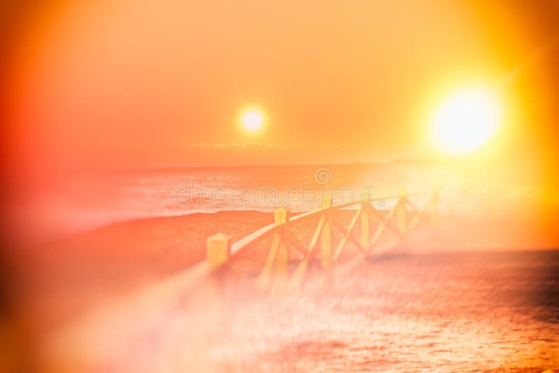 Double Exposure of Retro Style Background on Which There is Sunset on ...