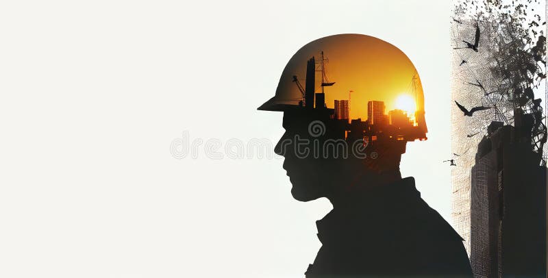 Builder Silhouette and Construction Works Poster Design Made with ...