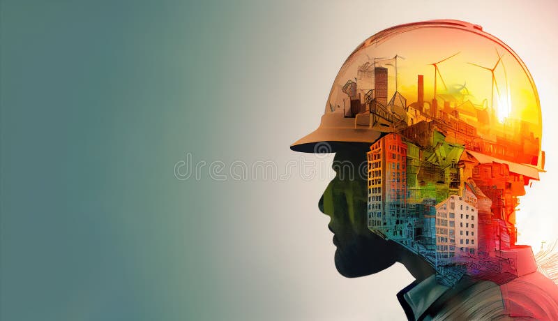 Builder Silhouette and Construction Works Poster Design Made with ...
