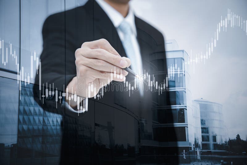 Double Exposure of Businessman Touching Big Data Cloud and Business ...