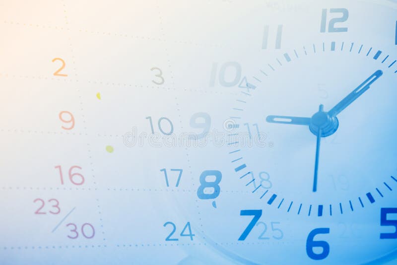 Double Exposure of Calendar and Clock , Business Concept Stock Image ...