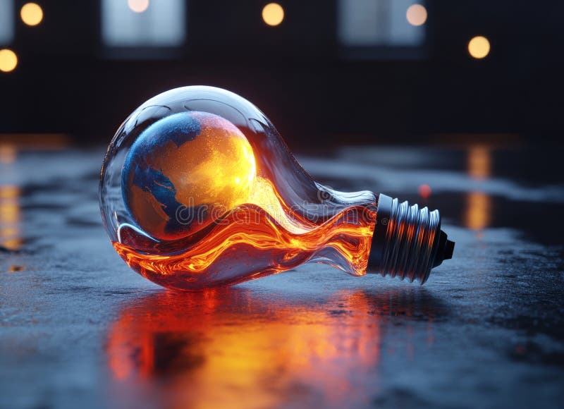 Through a Double Exposure Effect, a Bright, Glowing World Globe ...