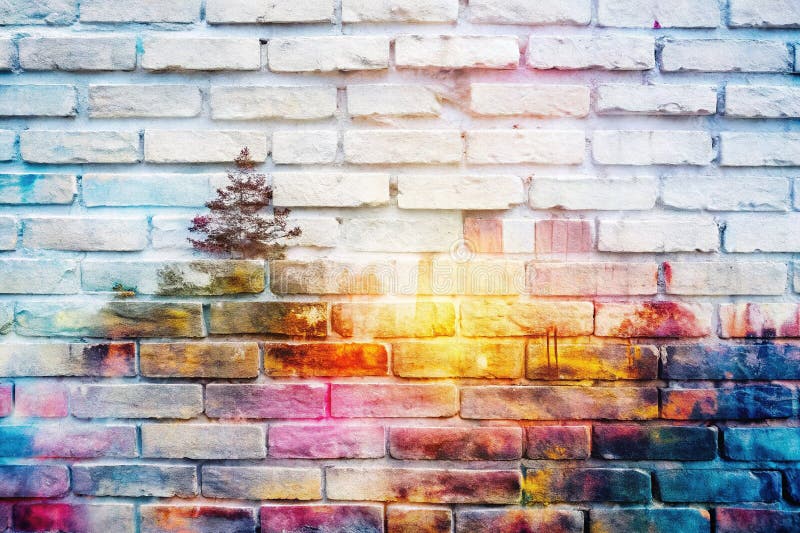 Double Exposure Effect Seamless White Brick Wall Texture for Overlay ...