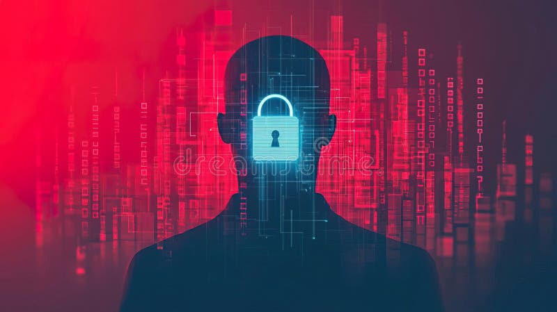Double Exposure Futuristic Cyber Background Illustrating a Data Breach ...