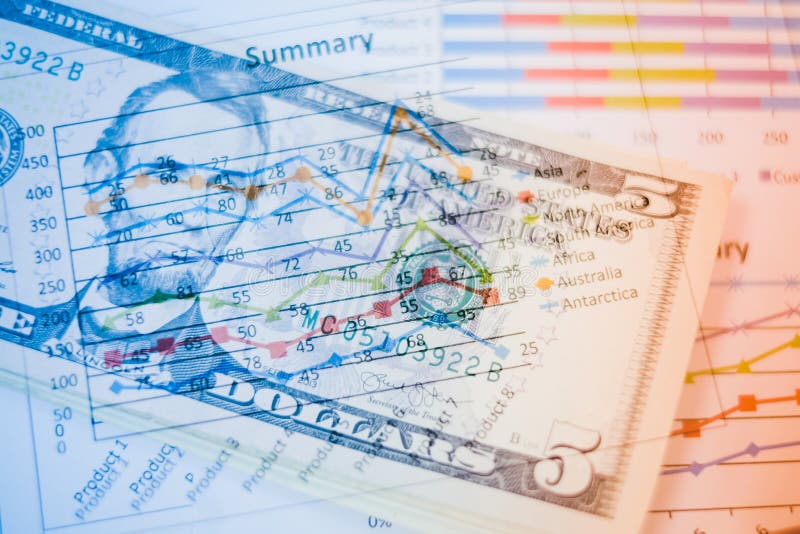 Double Exposure of Graph and Dollars Banknotes Stock Photo - Image of ...