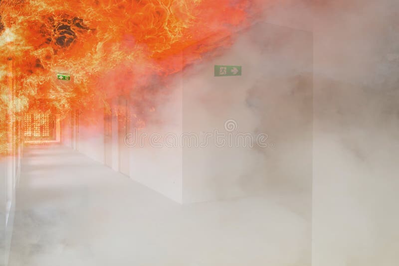 Double Exposure Green Emergency Exit Sign in Hospital Showing the Way ...