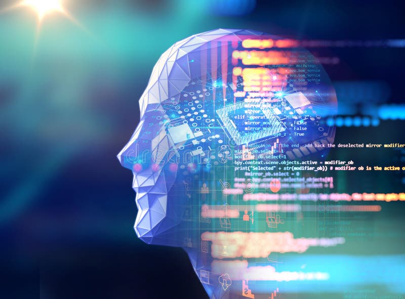 Double Exposure Image of Low Polygon Human Head 3d Illustration Stock ... Double Exposure Image of Low Polygon Human Head 3d Illustration Stock ...