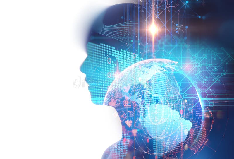 Virtual Human Technology stock illustration. Illustration of education ...