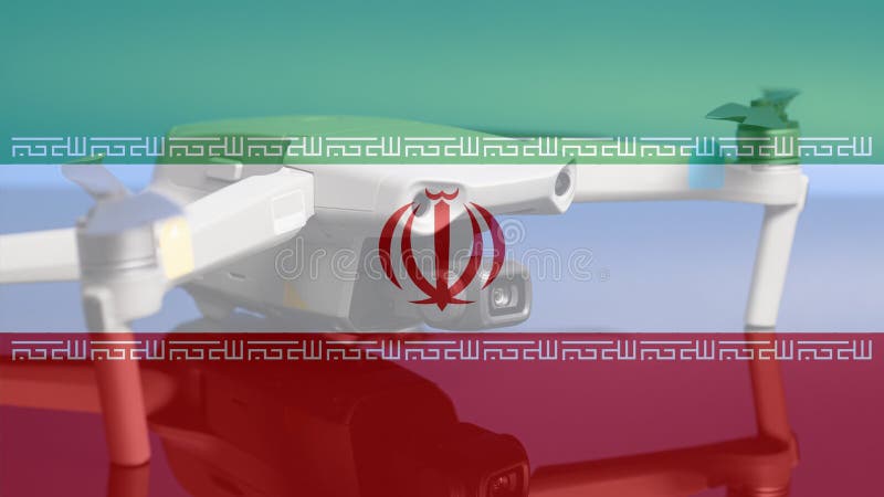 Double Exposure Iran Flag Quadcopter Drone Aerial Camera Stock Photos ...