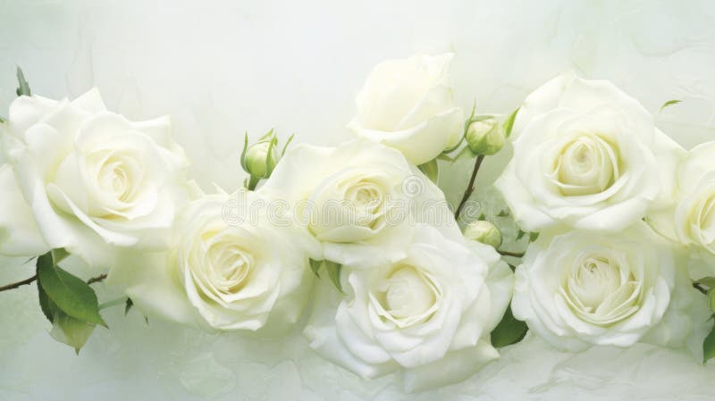 Double Exposure Light White Roses Frame Greeting Card Template with ...