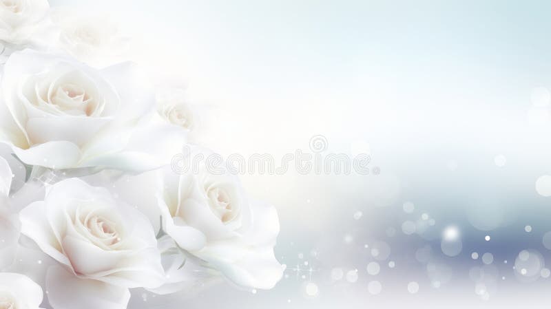 Double Exposure Light with White Roses Frame Greeting Card Template ...