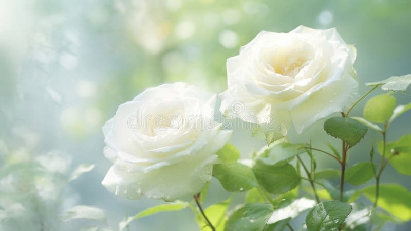 Double Exposure Light with White Roses Frame Greeting Card Template ...