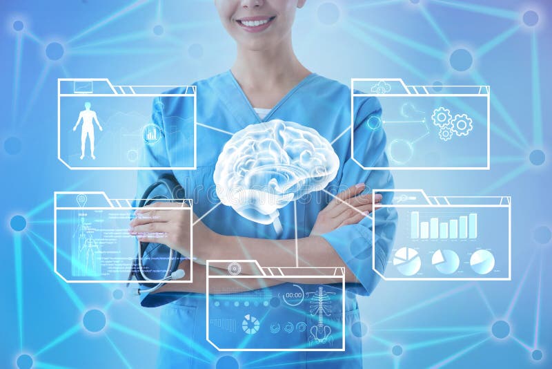 Double Exposure of Machine Learning Model and Doctor Stock Photo ...