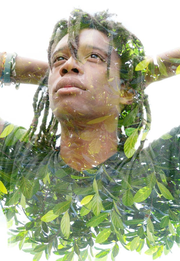 A double exposure of a man stock photo. Image of face - 211196600