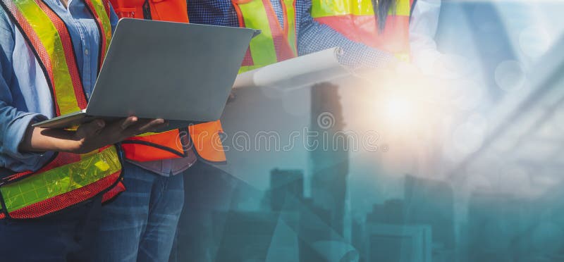 Double Exposure Manager Engineer Professional Team,stand View on ...