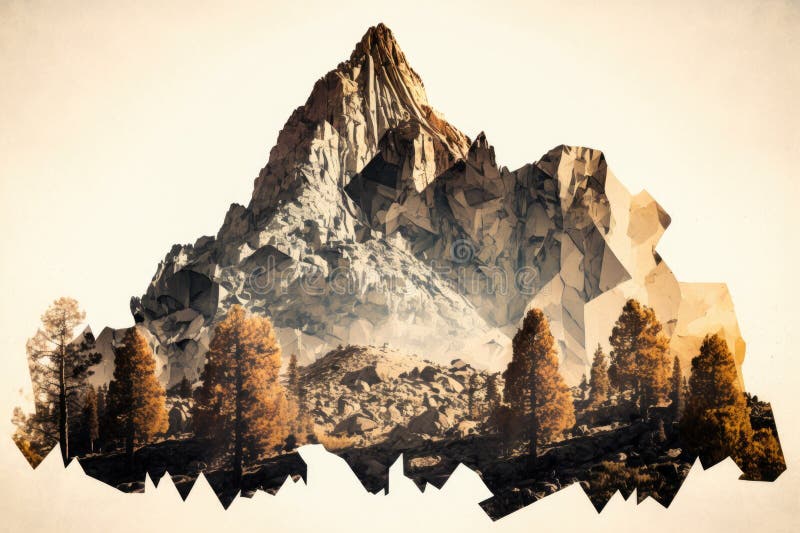 Double Exposure Photograph of Banner Peak, Sierra Nevada Stock ...