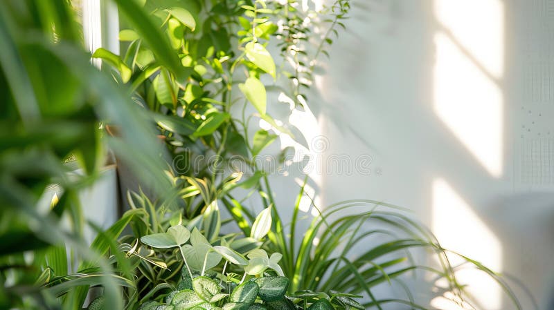 Double Exposure Plant Decoration Adding Depth To Interior Design Stock ...