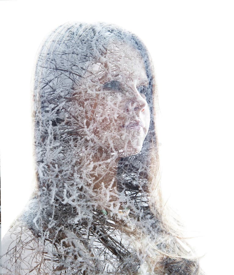 Double exposure portrait stock image. Image of exposure - 49774619