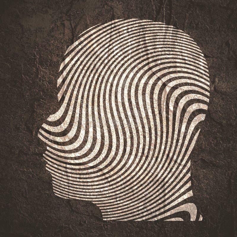 Double Exposure Portrait of Man and Stripes. Stock Illustration ...