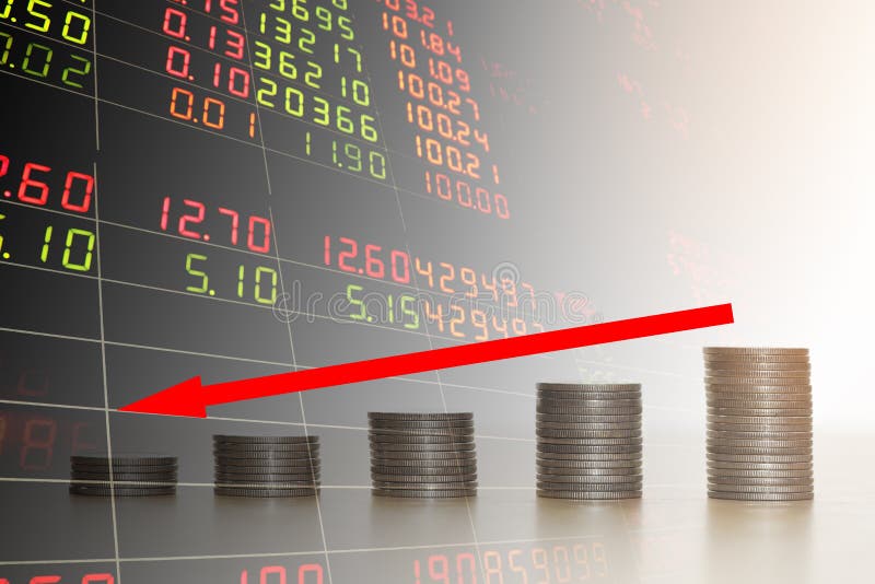 Double Exposure of Price Indicator Chart from Stock Market on LED ...
