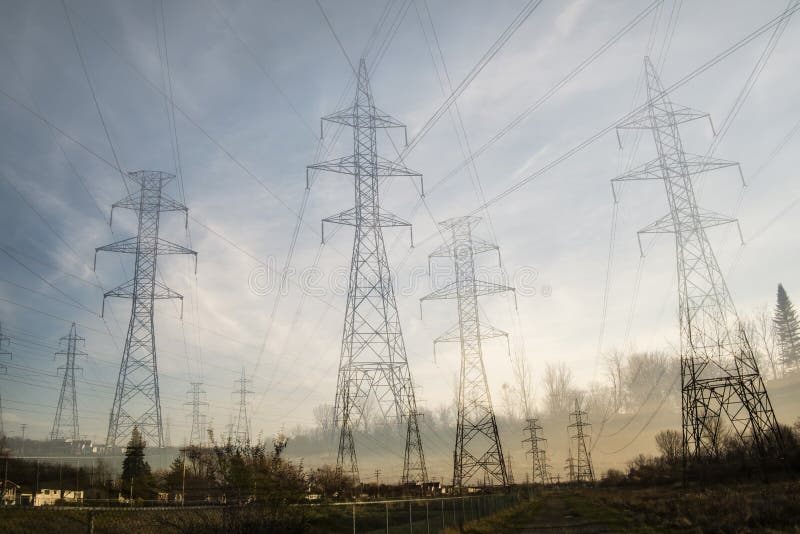 Double Exposure of Pylon and Trees Stock Image - Image of details ...