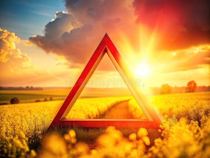 Double Exposure Red Caution Triangle on Yellow Background a Powerful ...