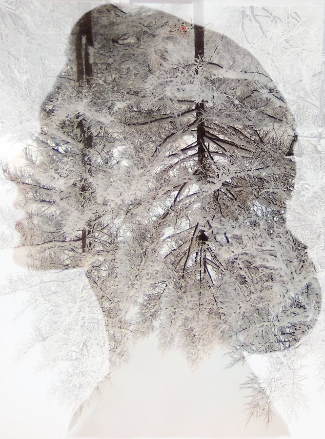 Double Exposure Silhouette of a Girl with Double Exposure Stock Photo ...