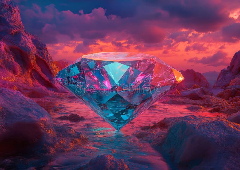 Double Exposure of Sparkling Diamonds Highlighted Against a Black ...