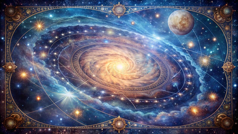 A Double Exposure of Starry Night and a Celestial Map Generative AI ...