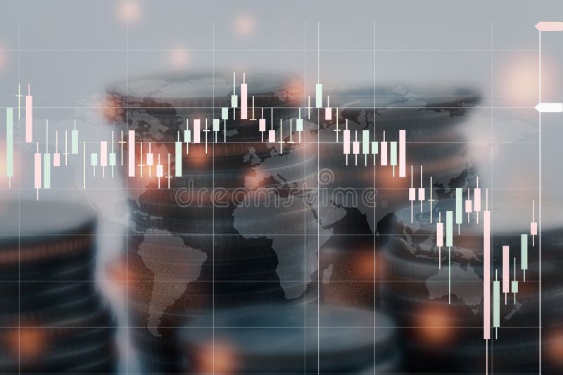 Double Exposure of Stock Chart is Falling, with the Backdrop Being a ...