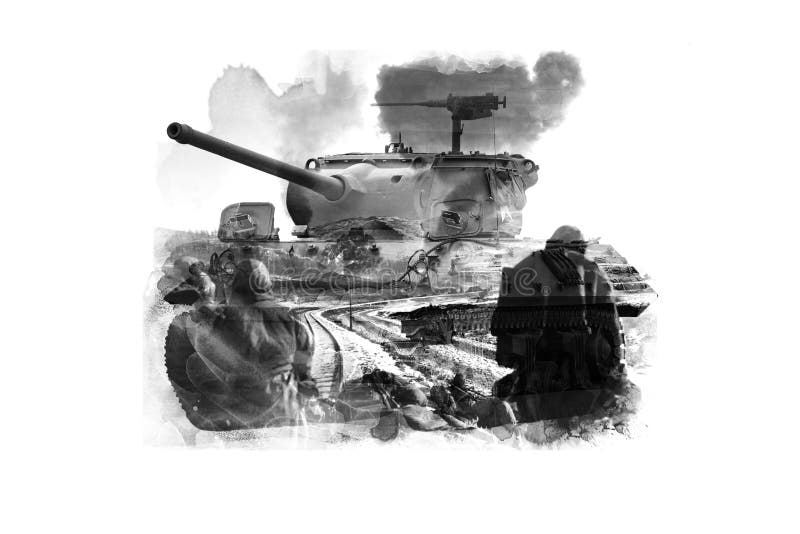 Double Exposure tanks stock image. Image of infantry - 62309573