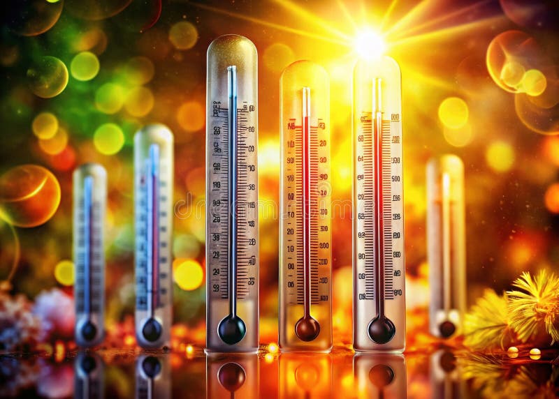 Double Exposure Thermometer Vector Set a Detailed Visual Exploration of ...