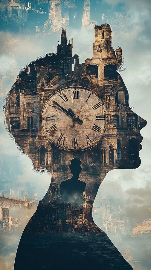 Double Exposure of Time and Memory with Ancient Cityscape Stock ...