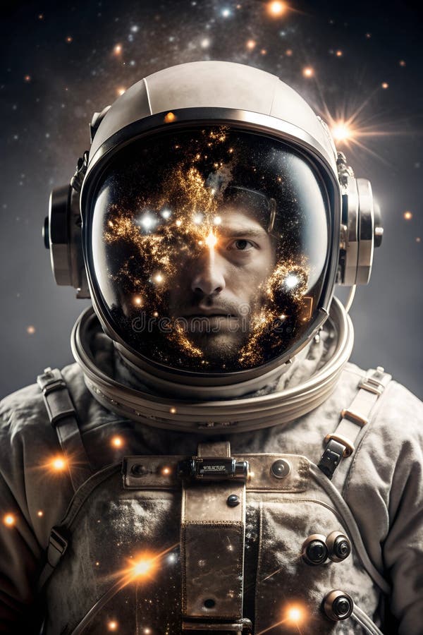 Double Exposure Vibrant Group of Stars in the Galaxy Superimposed Stock ...